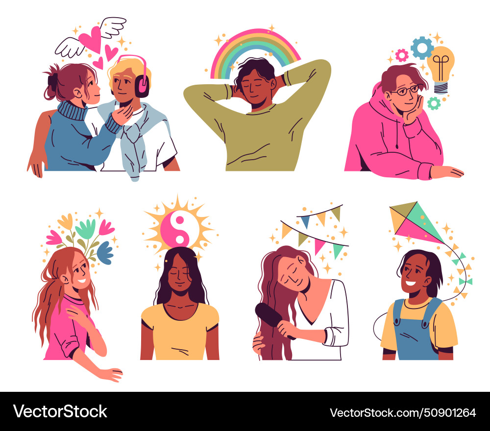 Positive thinking romantic abstract thoughts Vector Image