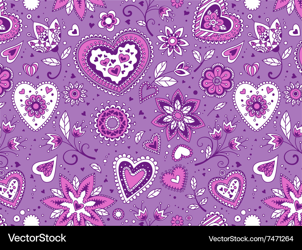 Purple Valentine Hearts Background Royalty Free Vector Image