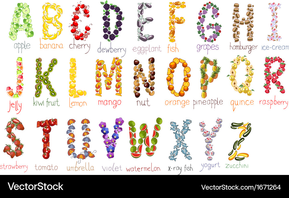School alphabet Royalty Free Vector Image - VectorStock