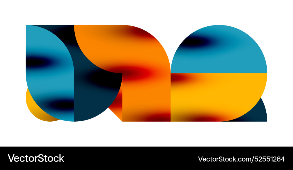 Tech minimal circular shapes geometric art Vector Image