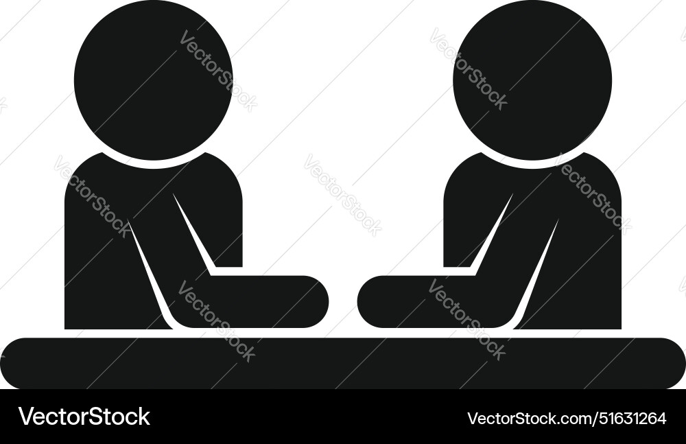 Two businessmen discussing a project sitting Vector Image