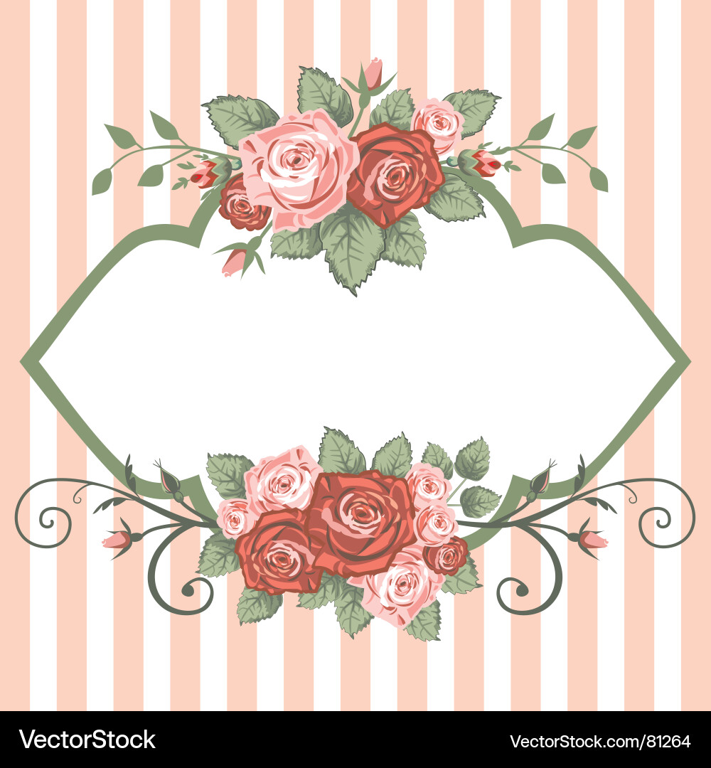 Vintage Roses Frame Royalty Free Vector Image - VectorStock