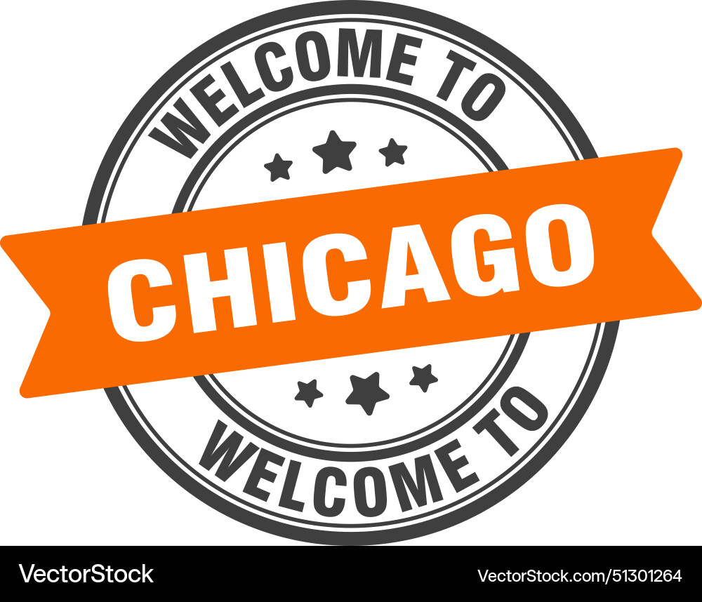 Welcome to chicago stamp round sign Royalty Free Vector