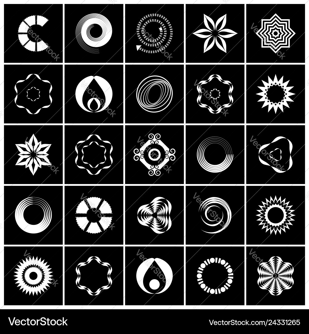 Abstract Icon Set - Circular Motifs Royalty Free Vector