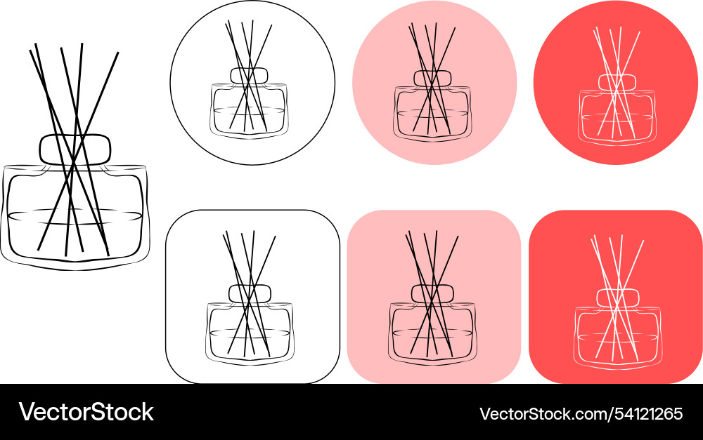 Aroma diffuser icon set in black color Royalty Free Vector