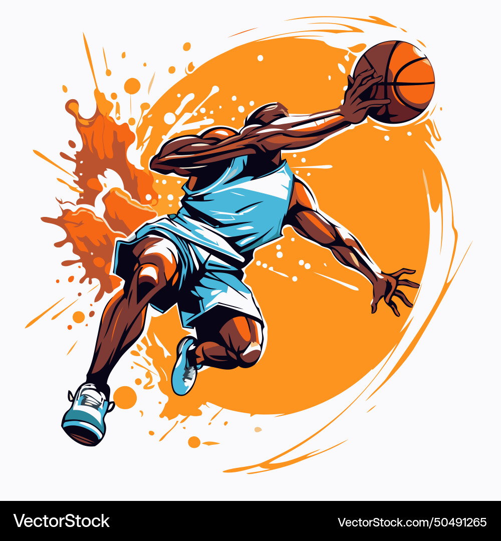 Basketball player in action Royalty Free Vector Image