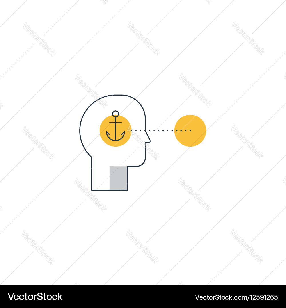 Cognitive Anchoring Bias Royalty Free Vector Image
