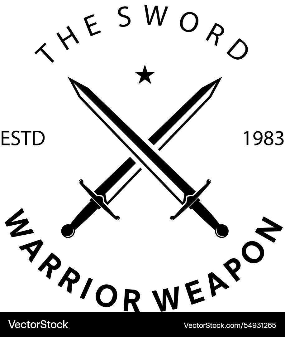 Crossed swords icon medieval and antique sharp Vector Image