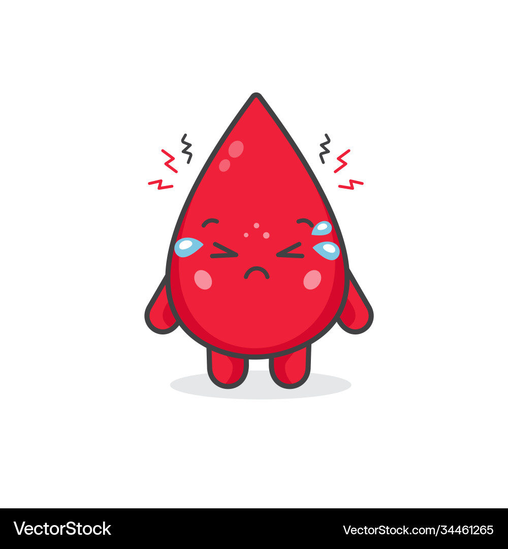 Cute blood sad unhealthy Royalty Free Vector Image