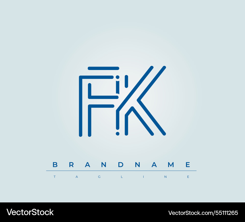 Fk technology letter logo template Royalty Free Vector Image