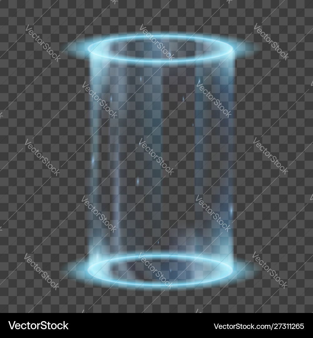 Futuristic Blue Neon Rings Hologram Royalty Free Vector