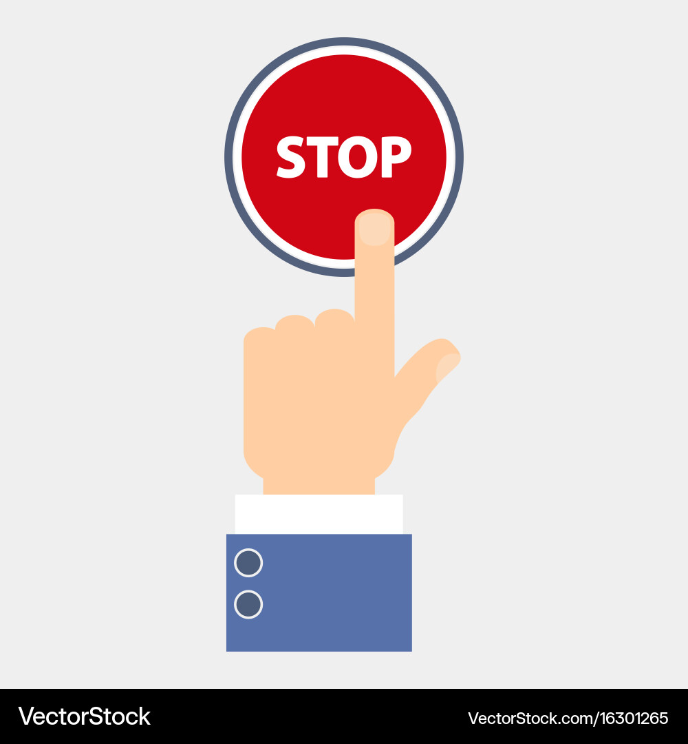 Hand push stop Royalty Free Vector Image - VectorStock