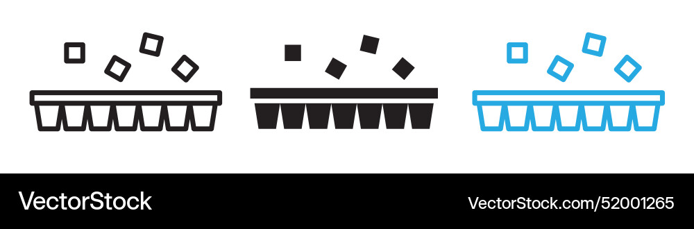 Icon of ice preparation tray for kitchen use Vector Image
