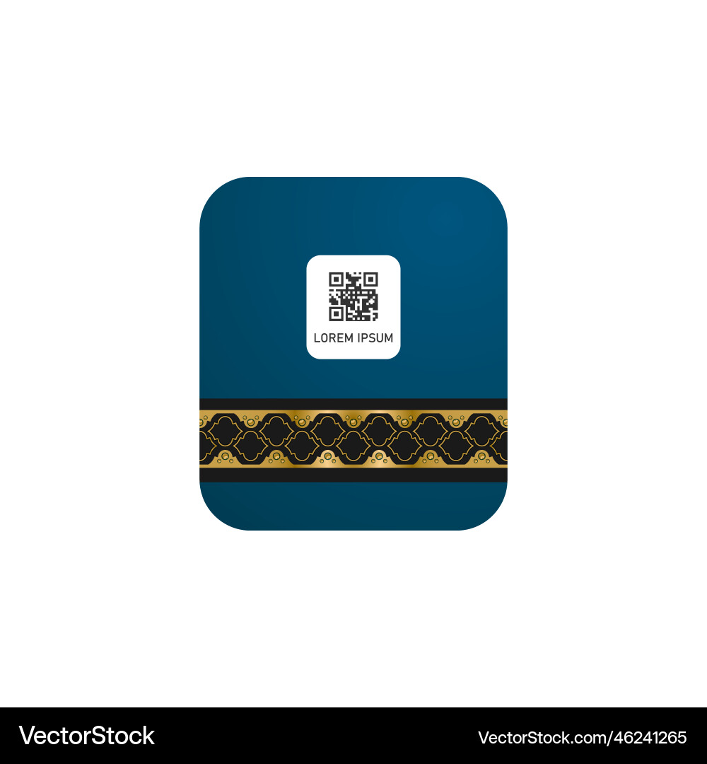 Islamic barcode qr label and tag design Royalty Free Vector