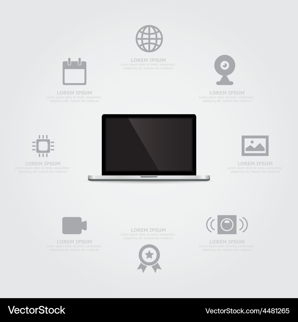 Laptop information Royalty Free Vector Image - VectorStock