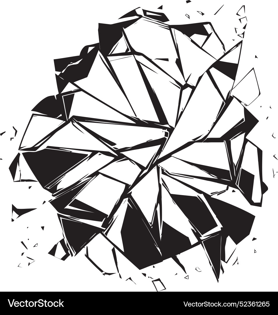 Pixelated perspectives abstract glass shard dim Vector Image