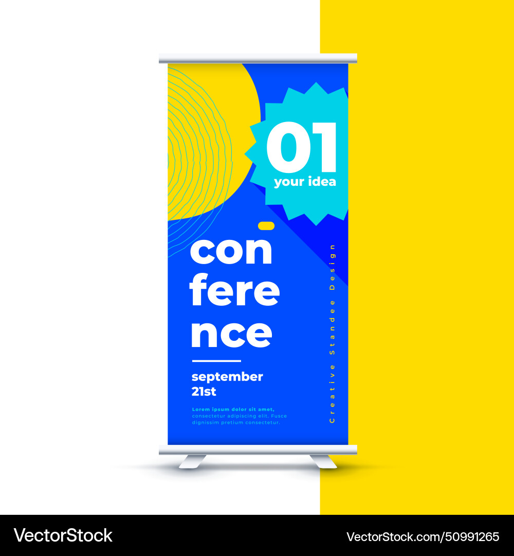 Professional roll up standee banner for corporate Vector Image