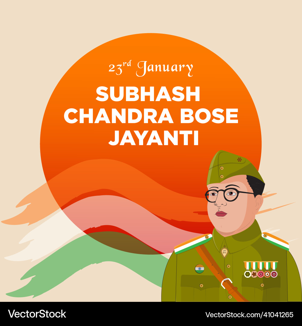 Subhash chandra bose jayanti banner design Vector Image