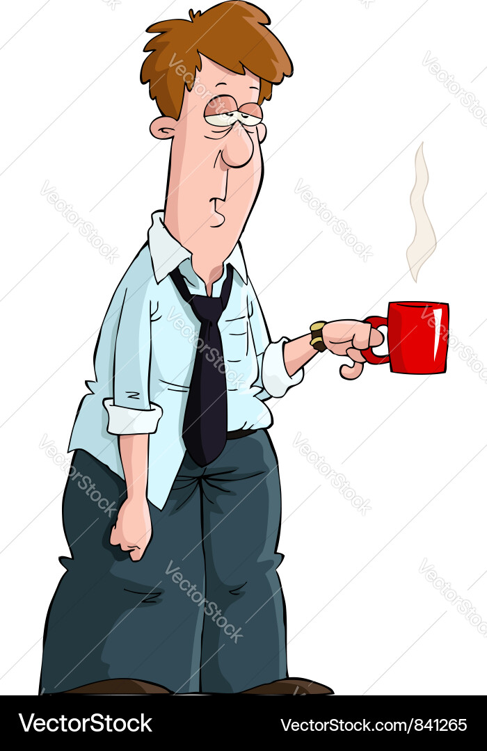 Tired man Royalty Free Vector Image - VectorStock