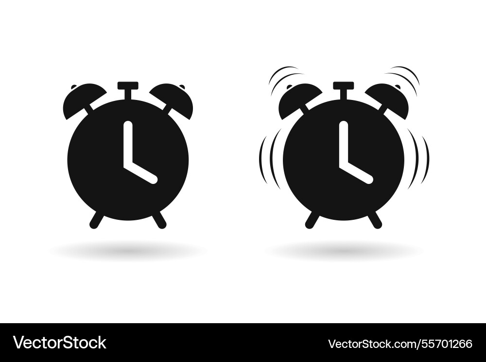 Alarm clock icon or ringing Royalty Free Vector Image