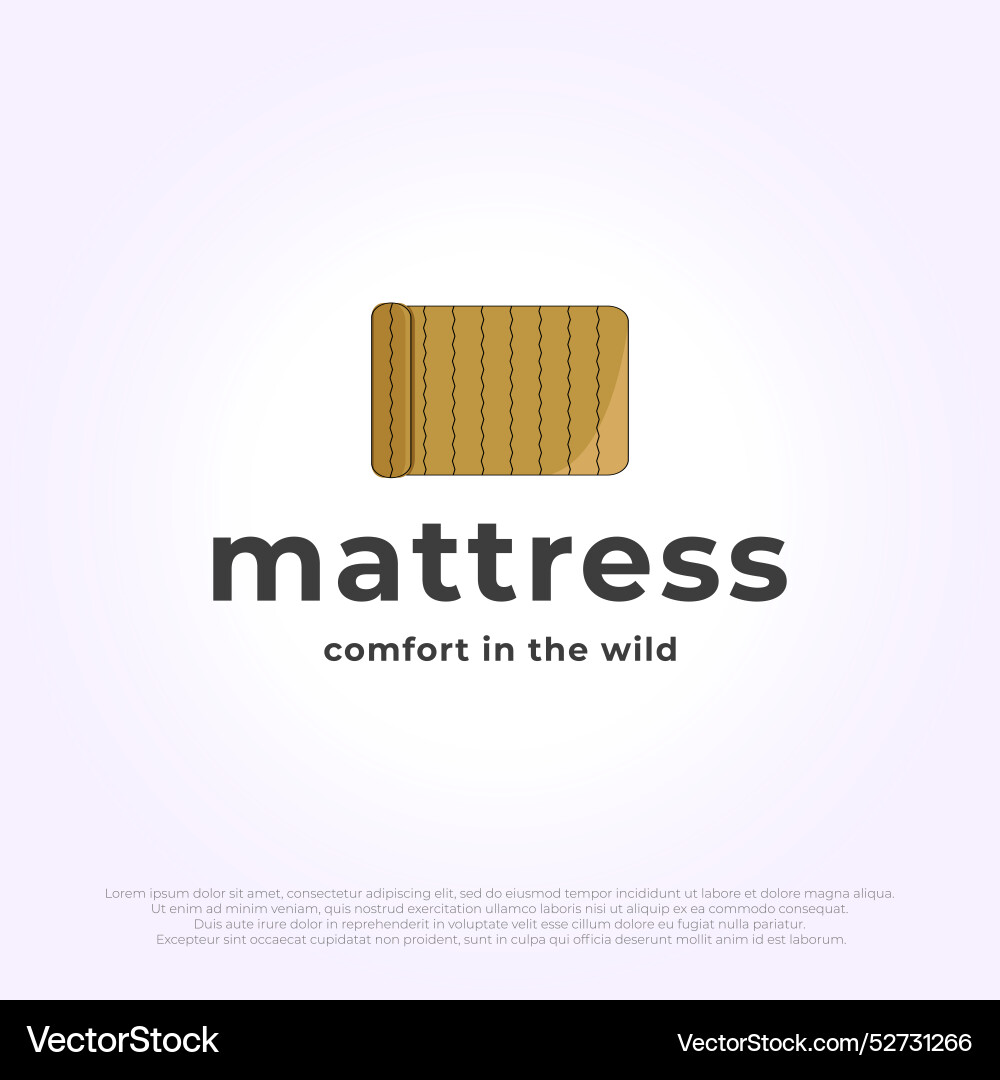 Camping mattress logo icon vintage comfortable Vector Image