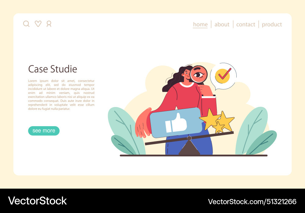 Case studies concept detailed analysis and Vector Image