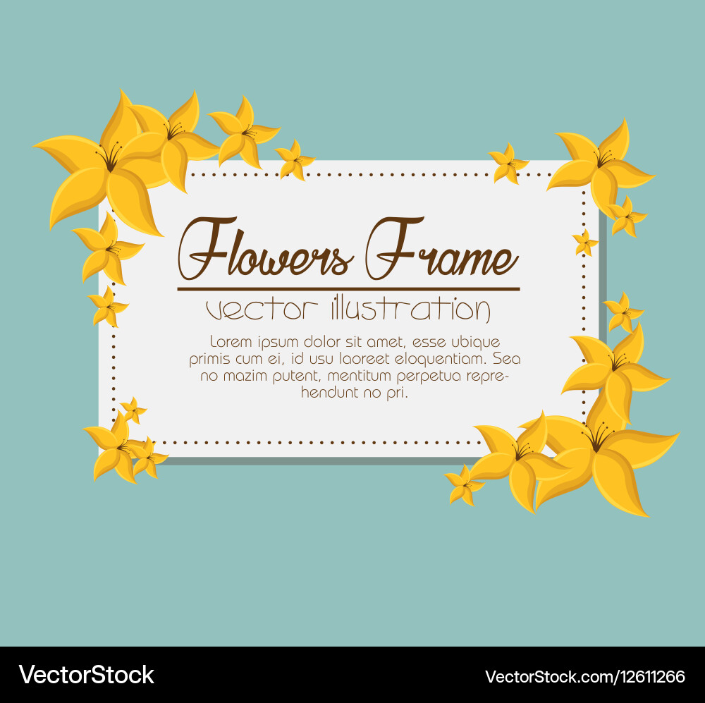 Cute flowers frame background Royalty Free Vector Image