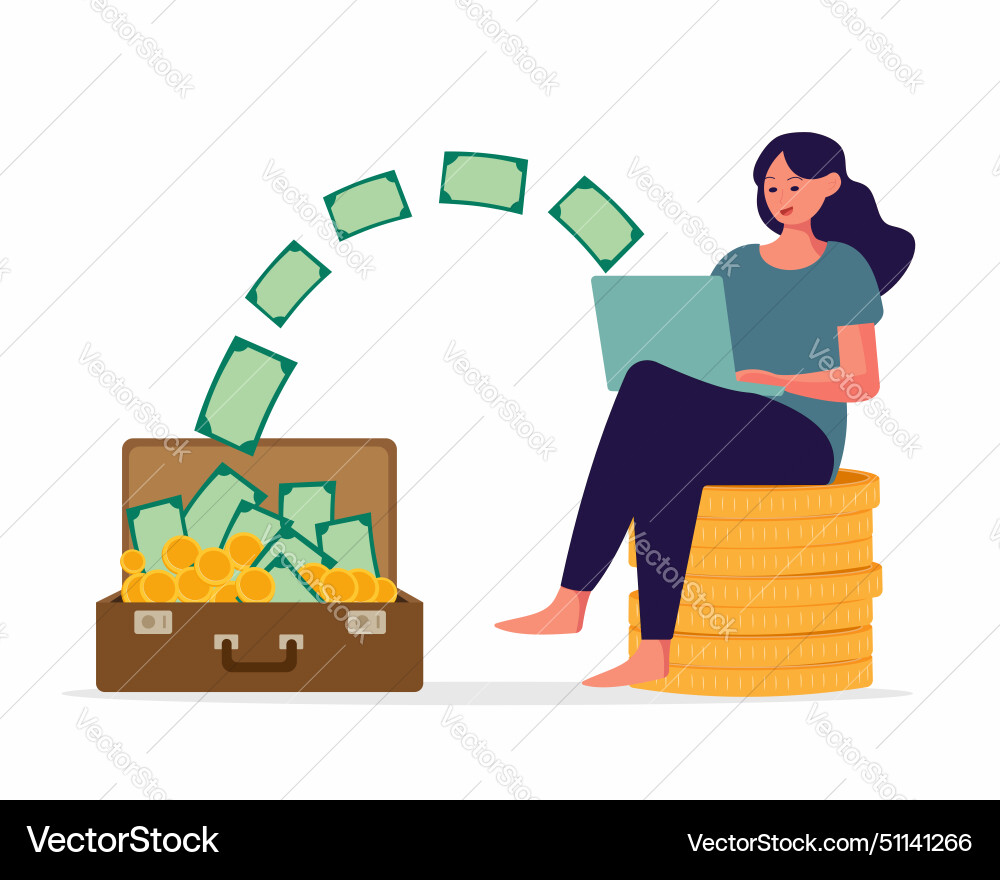 Earn money from internet passive income Royalty Free Vector
