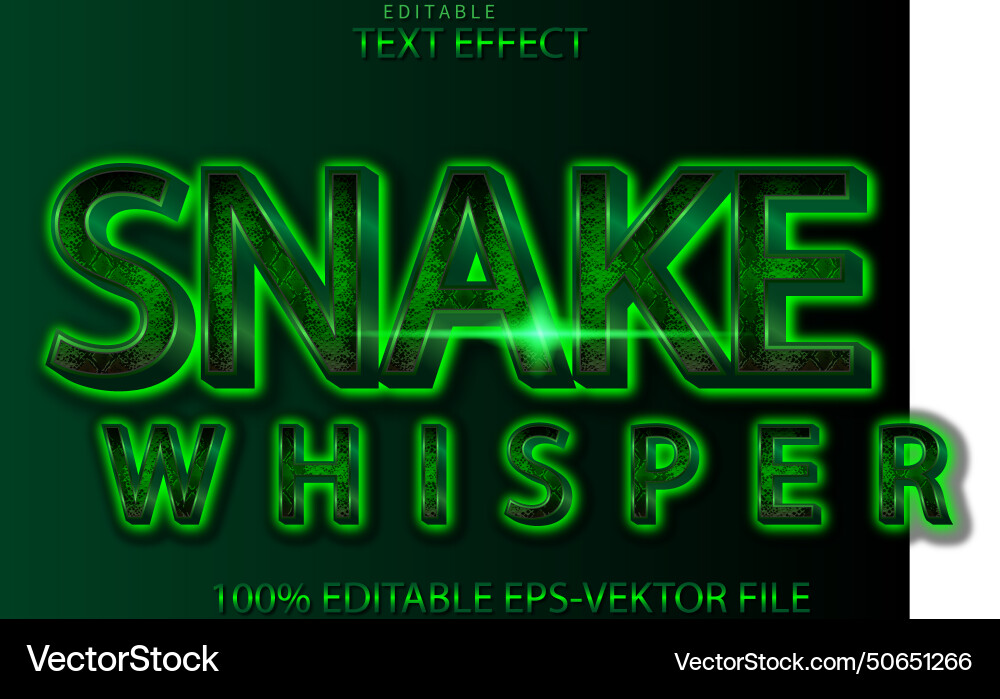 Editable text effect snake whisper 3d modern style