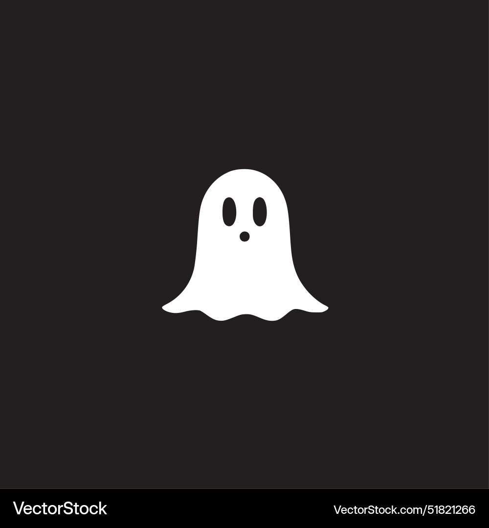 Ghost - minimalist and flat logo Royalty Free Vector Image