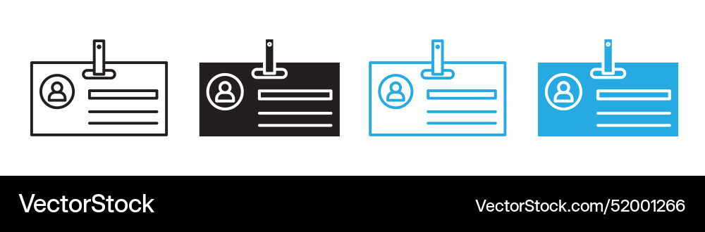 Id card icon line art Royalty Free Vector Image