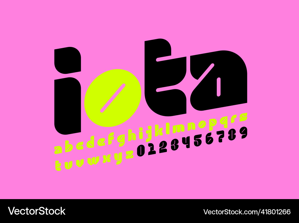 Iota font Royalty Free Vector Image - VectorStock