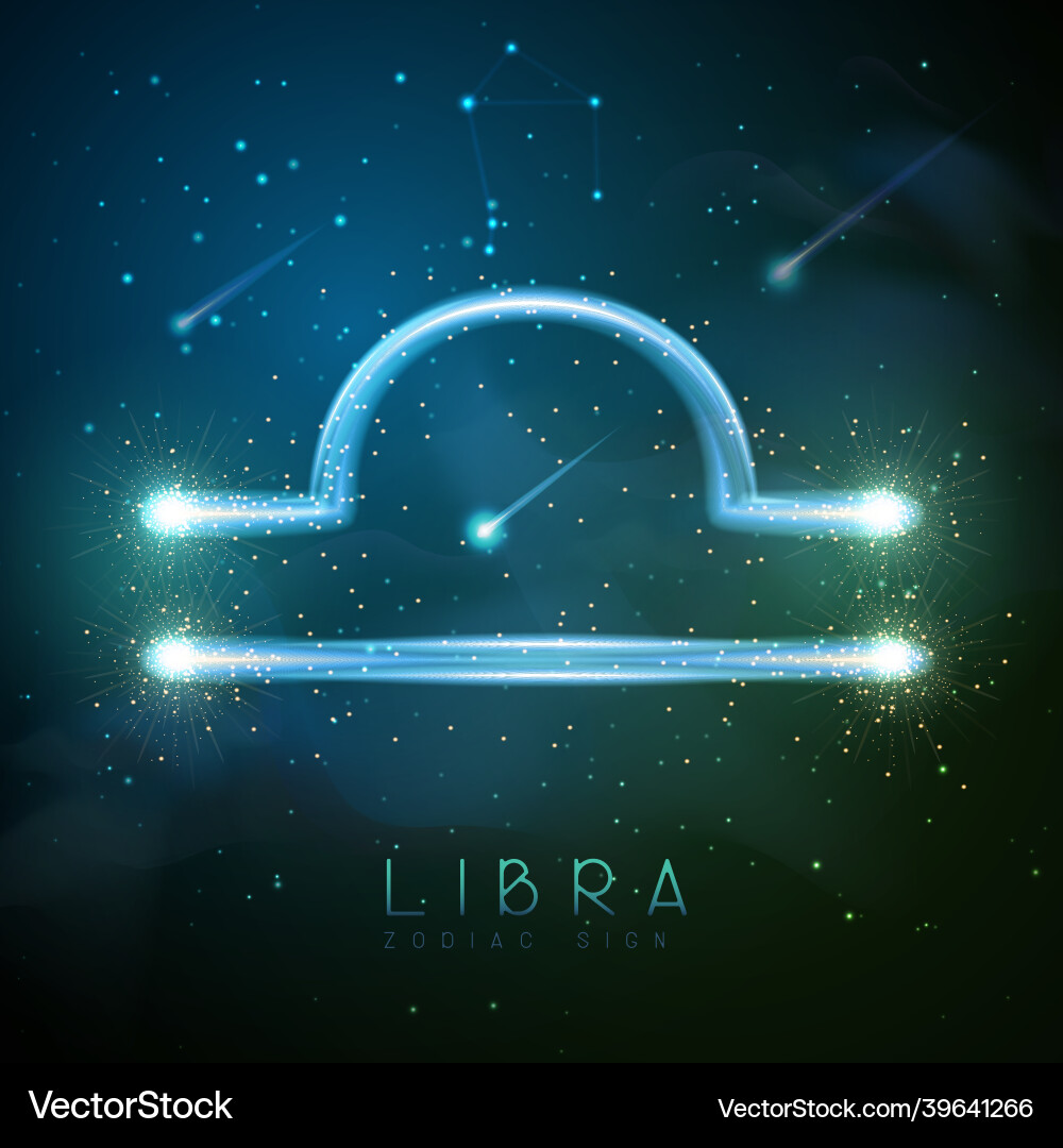 Magic witchcraft card with libra zodiac sign Vector Image