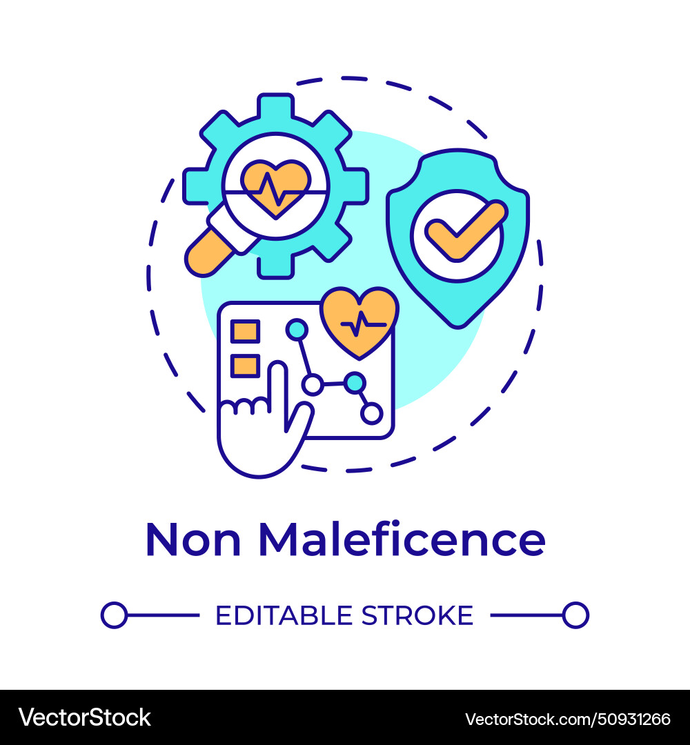 Non maleficence multi color concept icon Vector Image