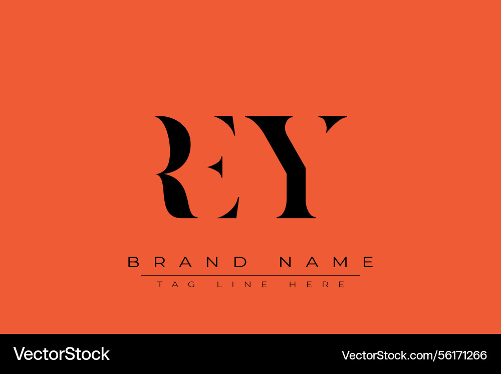 Rey abstract letter logo design Royalty Free Vector Image