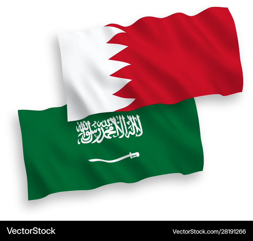 Saudi Arabia & Bahrain Flags Royalty Free Vector Image
