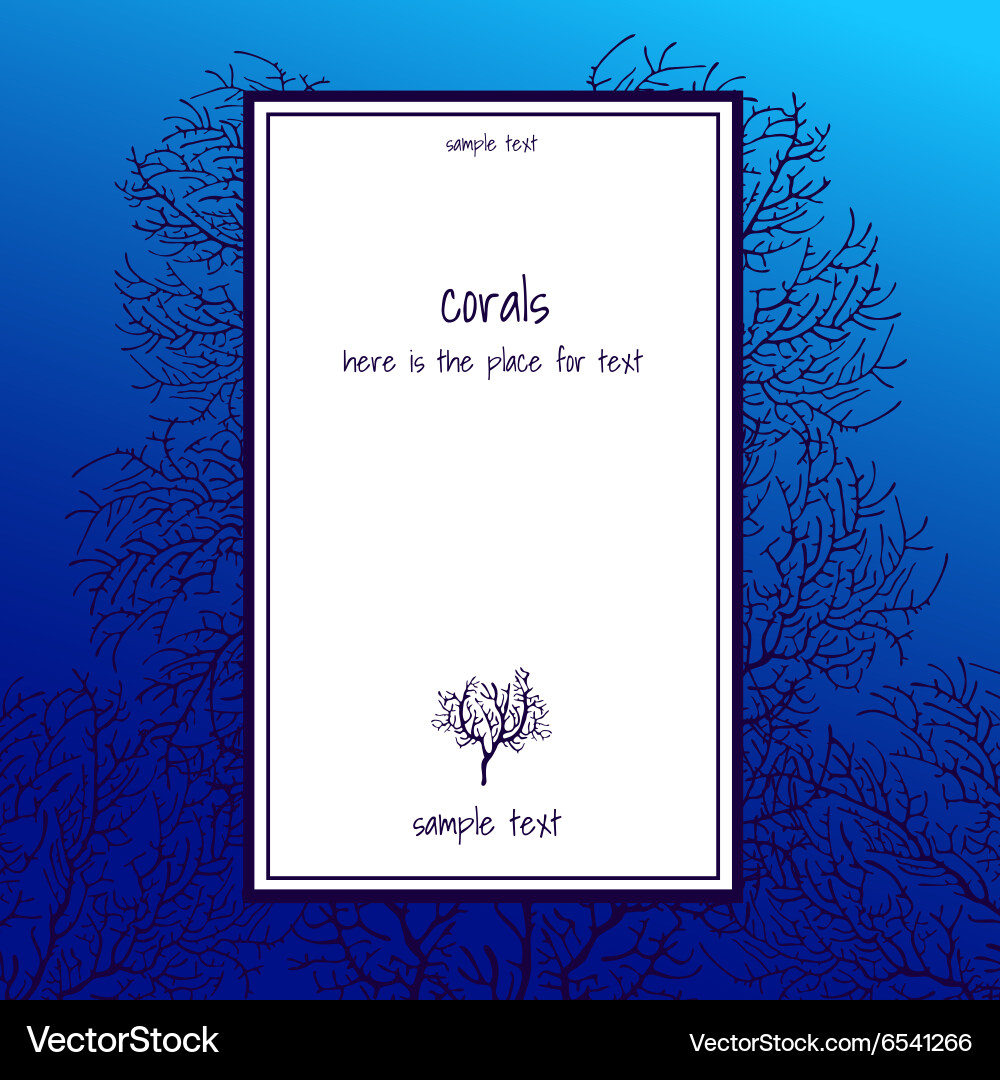 Texture of blue coral with text Royalty Free Vector Image