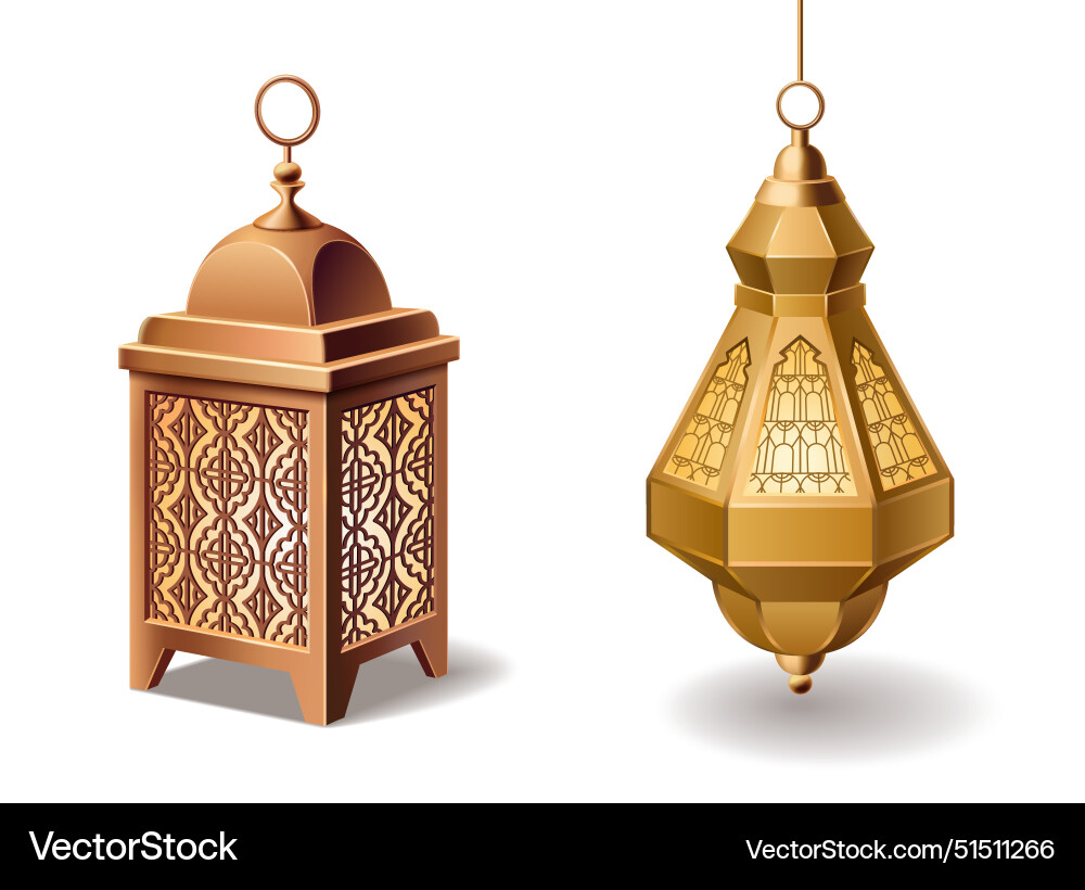 Traditional islam lantern with oriental ornament Vector Image