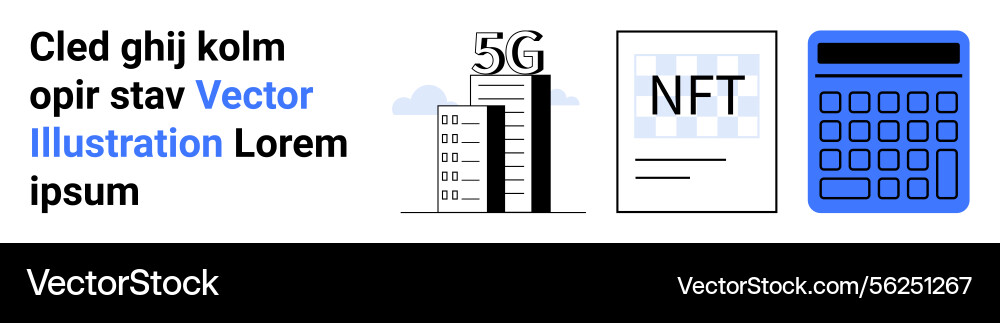5g technology building nft document Royalty Free Vector