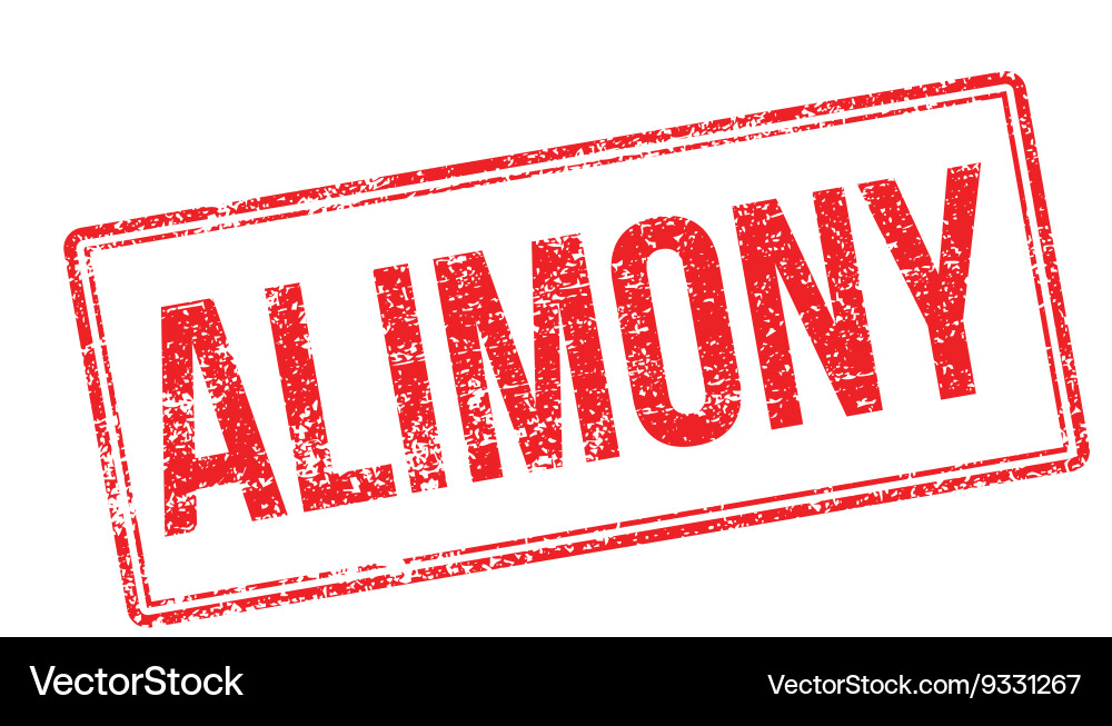 Alimony red rubber stamp on white Royalty Free Vector Image