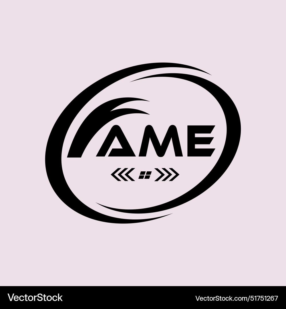 Ame letter logo design simple and modern Vector Image