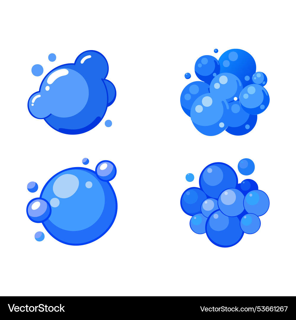 Blue soaps bubbles clipart Royalty Free Vector Image
