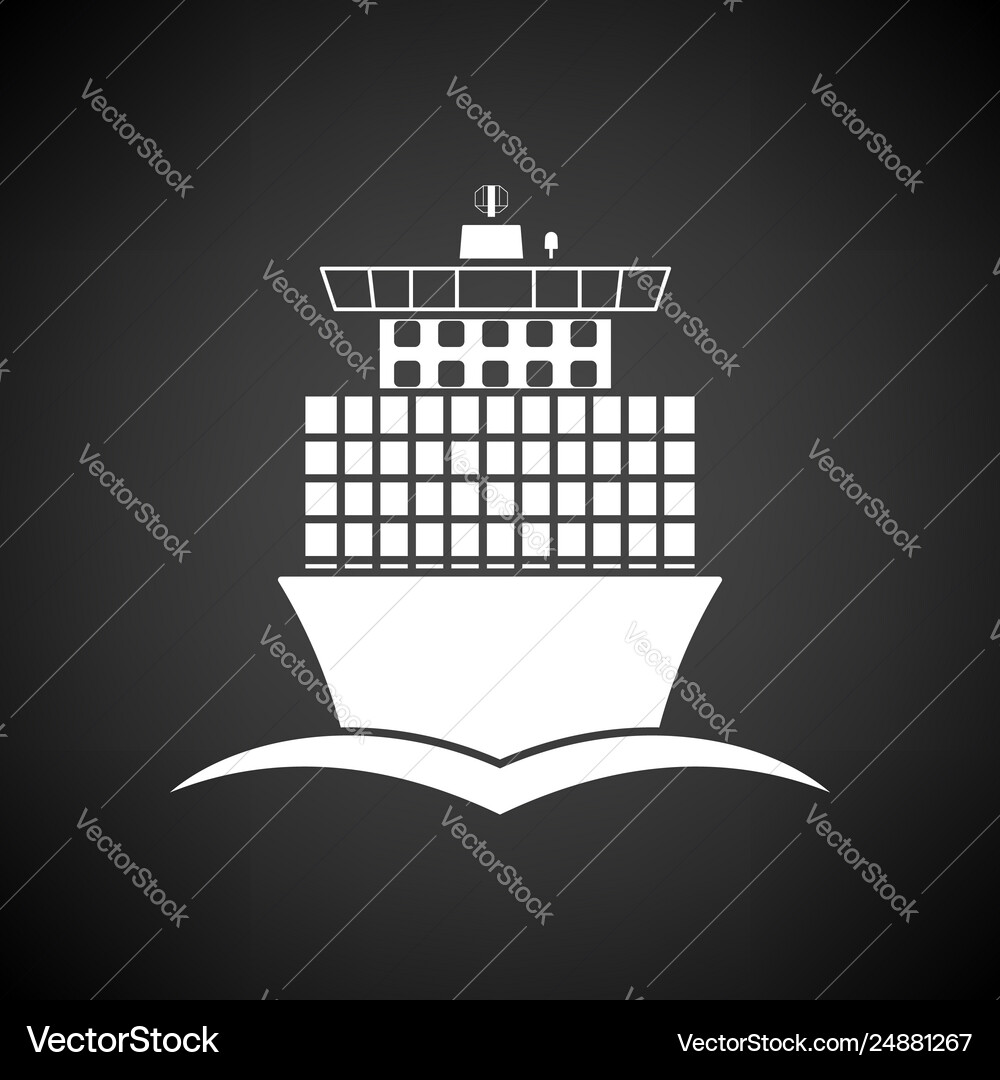 Containerschiff Ikone Frontansicht Lizenzfreies Vektorbild