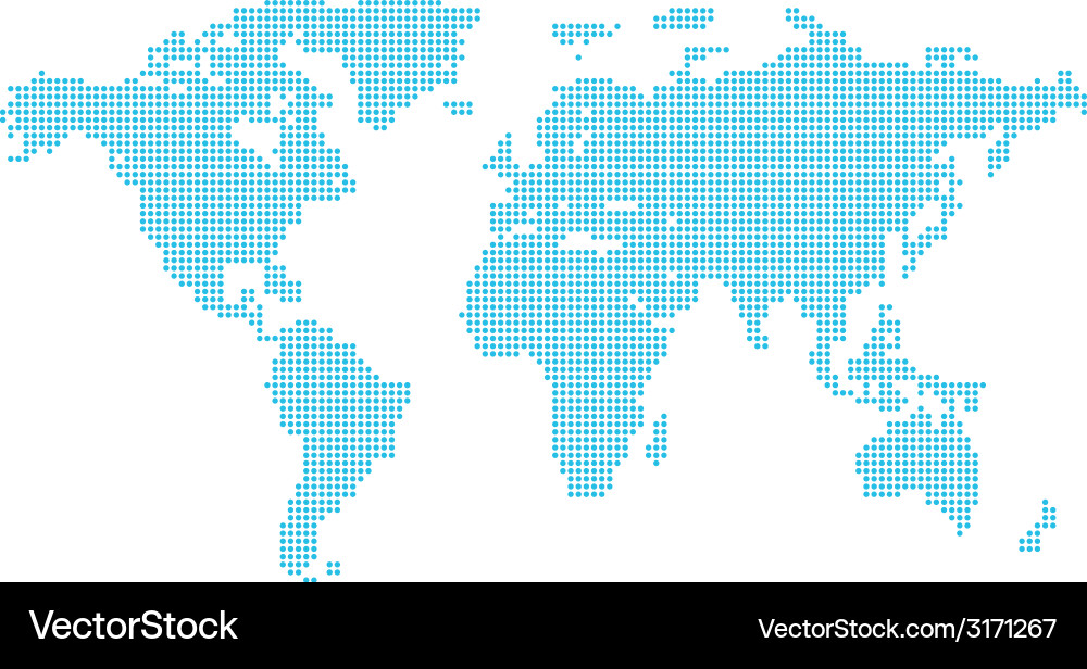 Dotted world map Royalty Free Vector Image - VectorStock