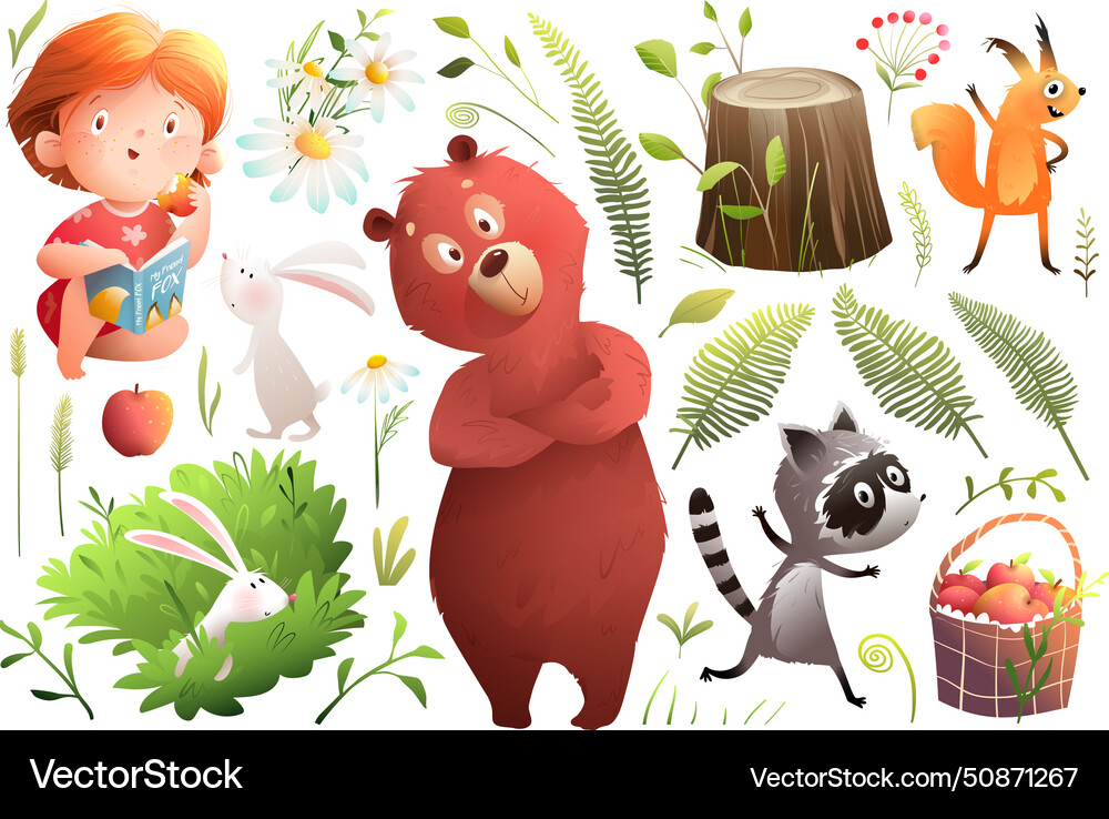 Girl Woodland Vector Images (over 3,000)