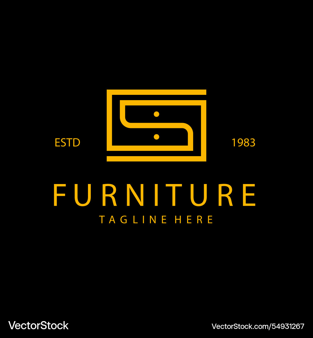 Furniture logo design template Royalty Free Vector Image
