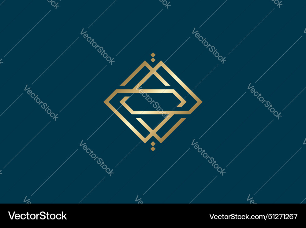 Geometric interlocking diamonds logo Royalty Free Vector