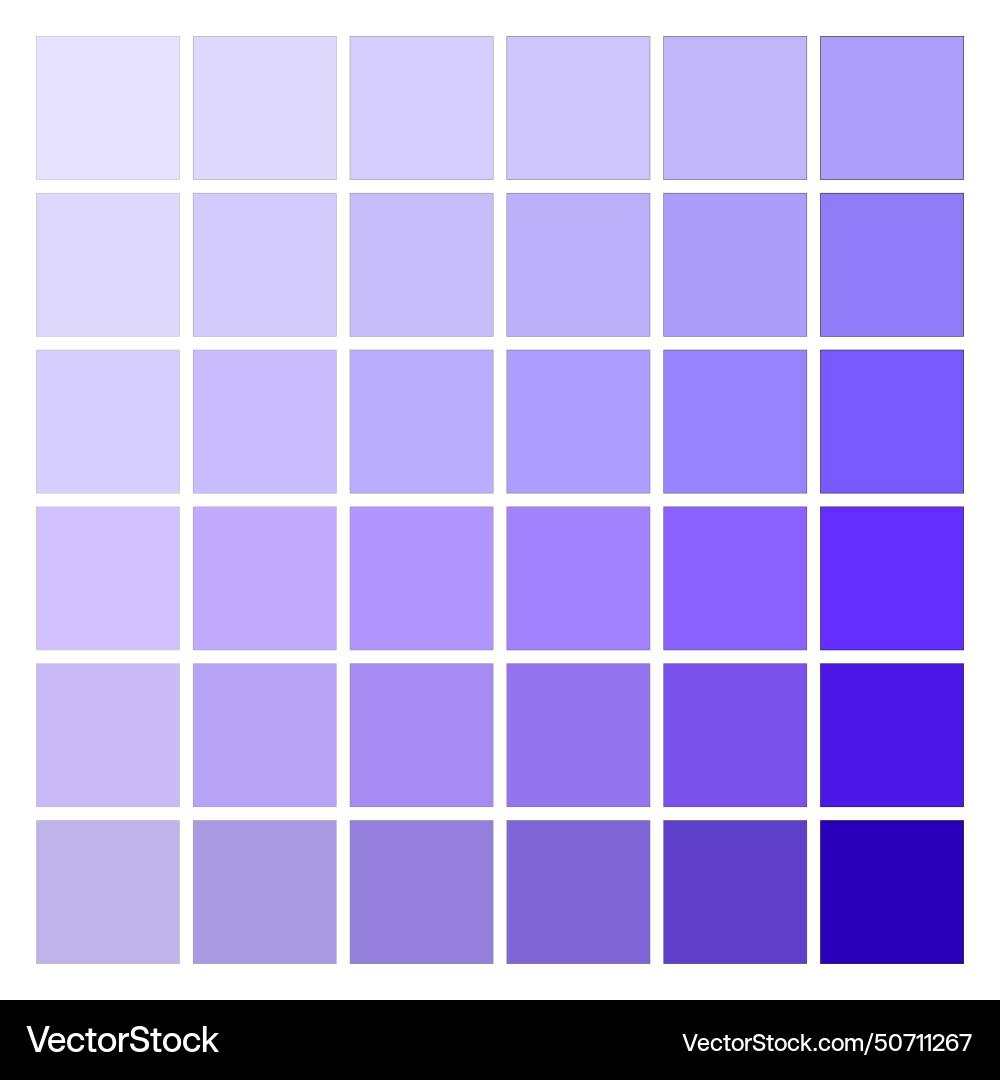 Gradient shades of purple color palette Royalty Free Vector