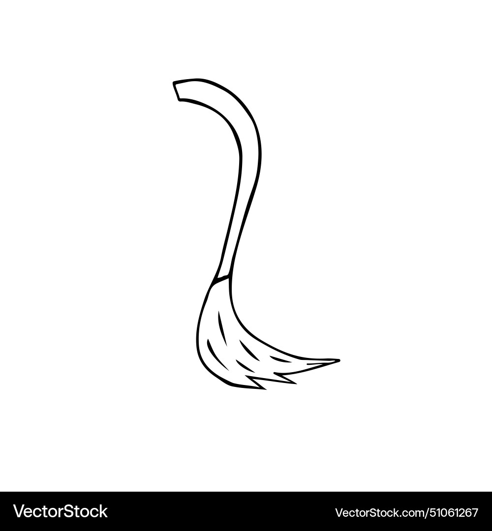 Hand drawn doodle sketch cow donkey tail Vector Image