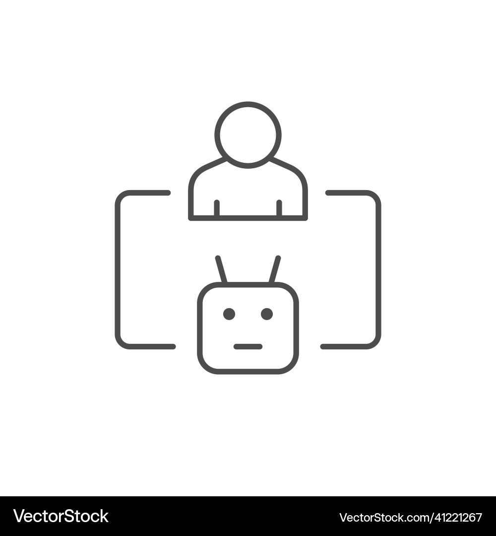 Machine learning line outline icon Royalty Free Vector Image